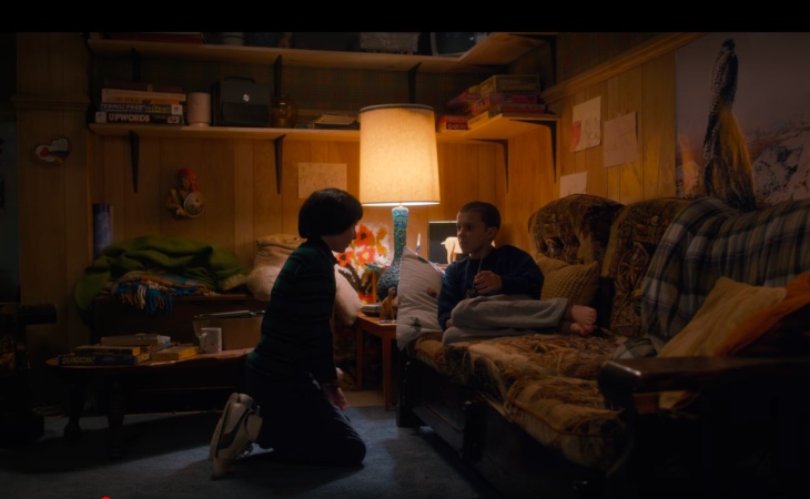 Which classic 1980s horror film poster is hung in the Wheeler’s ...